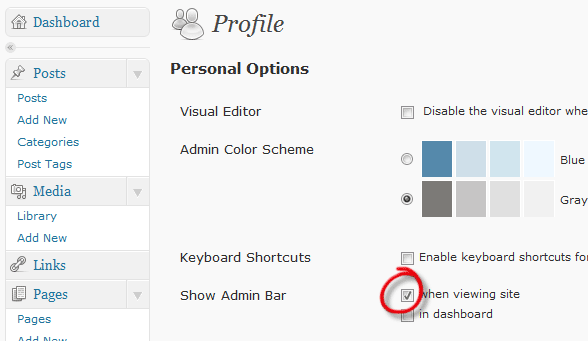  How To Disable Admin Bar In Wordpress 3 1 When Viewing Site WP Admin