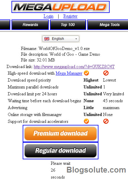 bypass megaupload waiting time crack premium user account direct ...